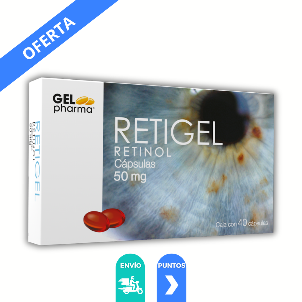 RETINOL 50 MG C/40 CAP RETIGEL (VITAMINA A) LAB GELPHARMA | Website Farmacias Lolyta